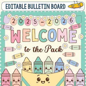 Welcome to Our Pack Crayon Bulletin Board - Etsy