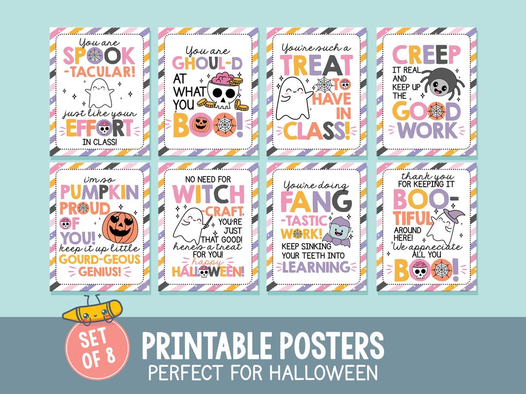 Class Halloween Posters, Printable Halloween Classroom Signs, School ...