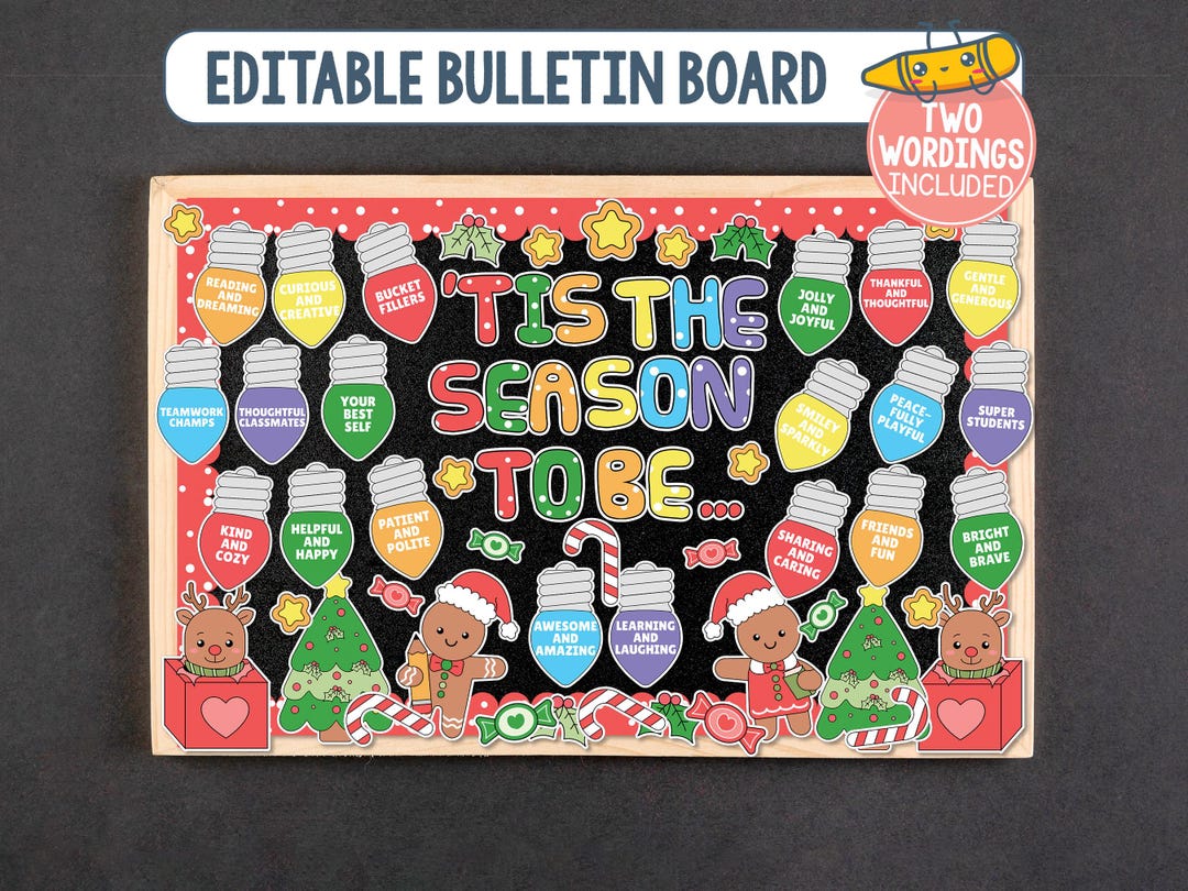 Kindness Christmas Bulletin Board Kit, Tis the Season to Be Bulletin ...