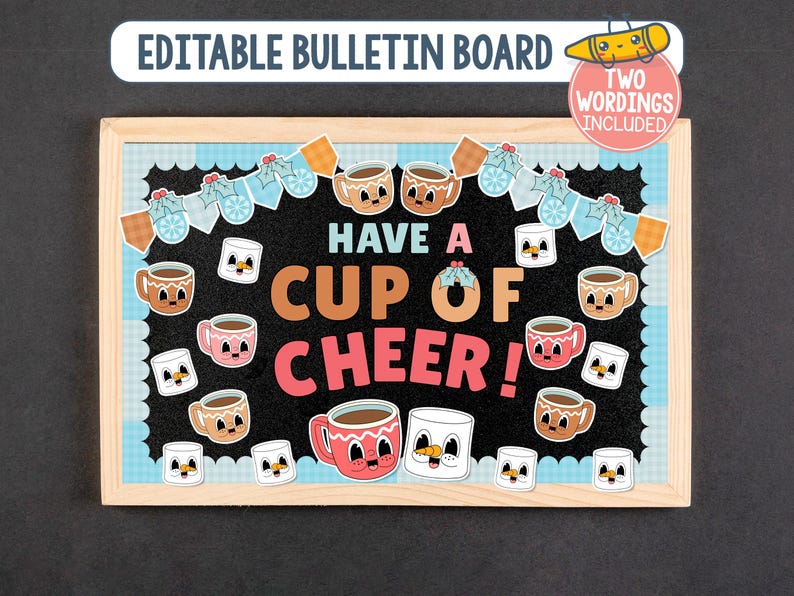 Warm and Cozy Christmas Bulletin Board Kit, Printable December Bulletin ...