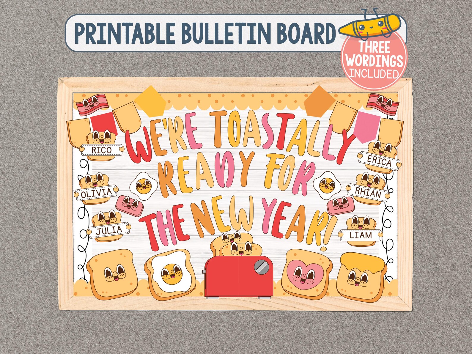 New Year Bulletin Board Ideas, January Classroom Door Sign, A Toast to ...