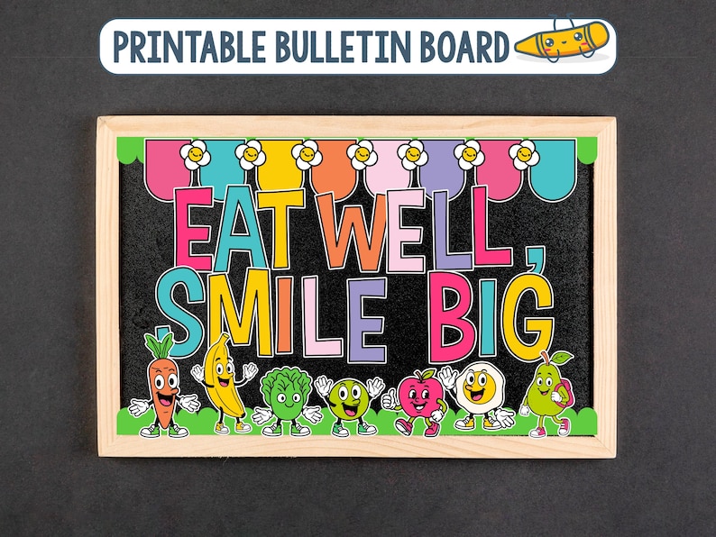 Cafeteria Bulletin Board Kits, Printable Lunchroom Back to School Decor ...