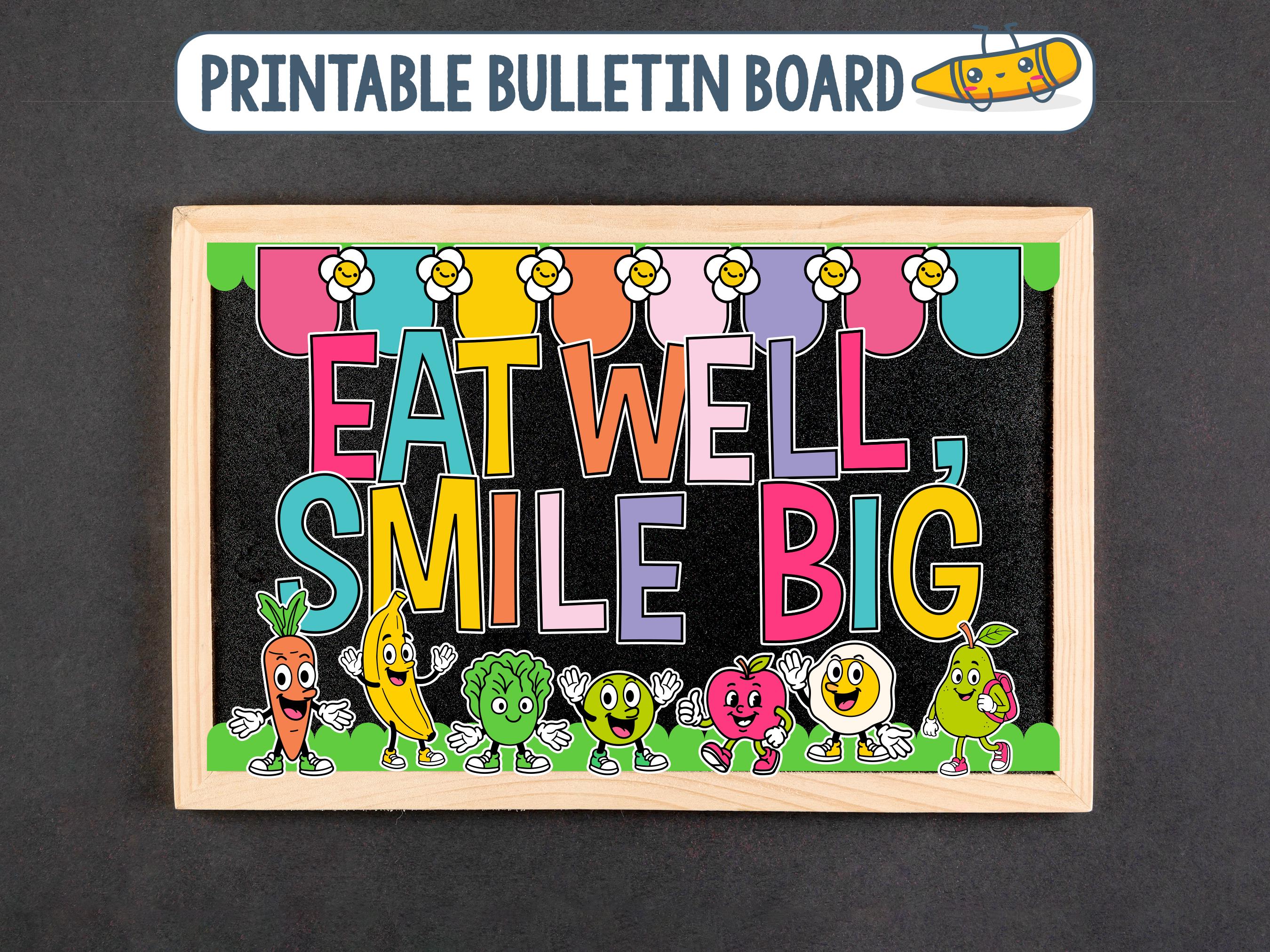 Cafeteria Bulletin Board Kits, Printable Lunchroom Back to School Decor ...