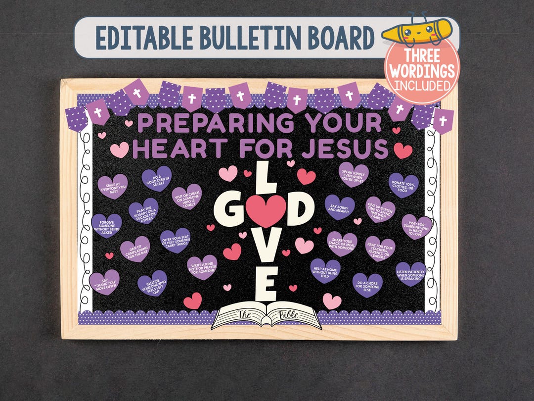 Lent Bulletin Board Ideas, Catholic Bulletin Board Set, Jesus Religious ...
