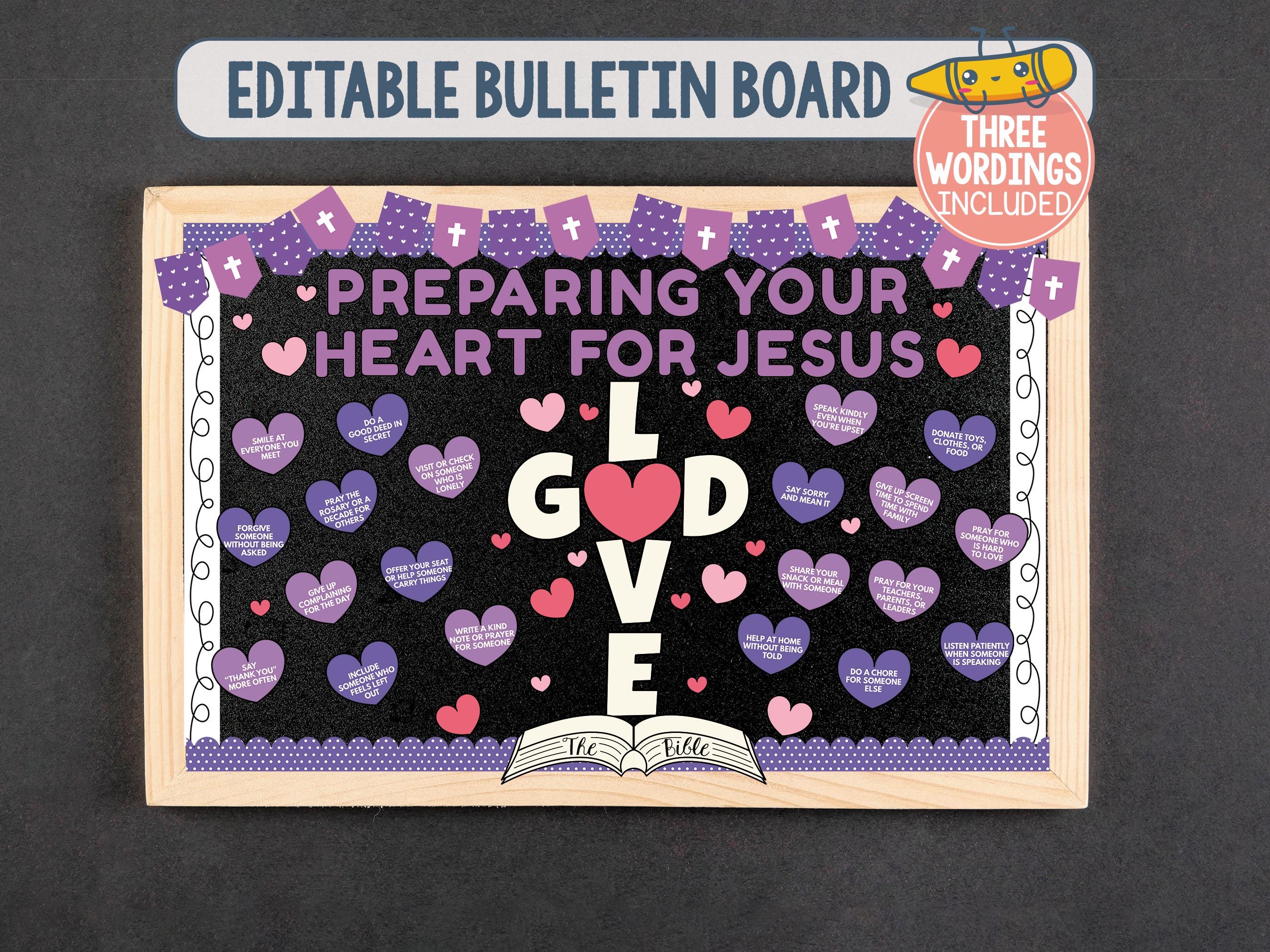 Lent Bulletin Board Ideas, Catholic Bulletin Board Set, Jesus Religious ...