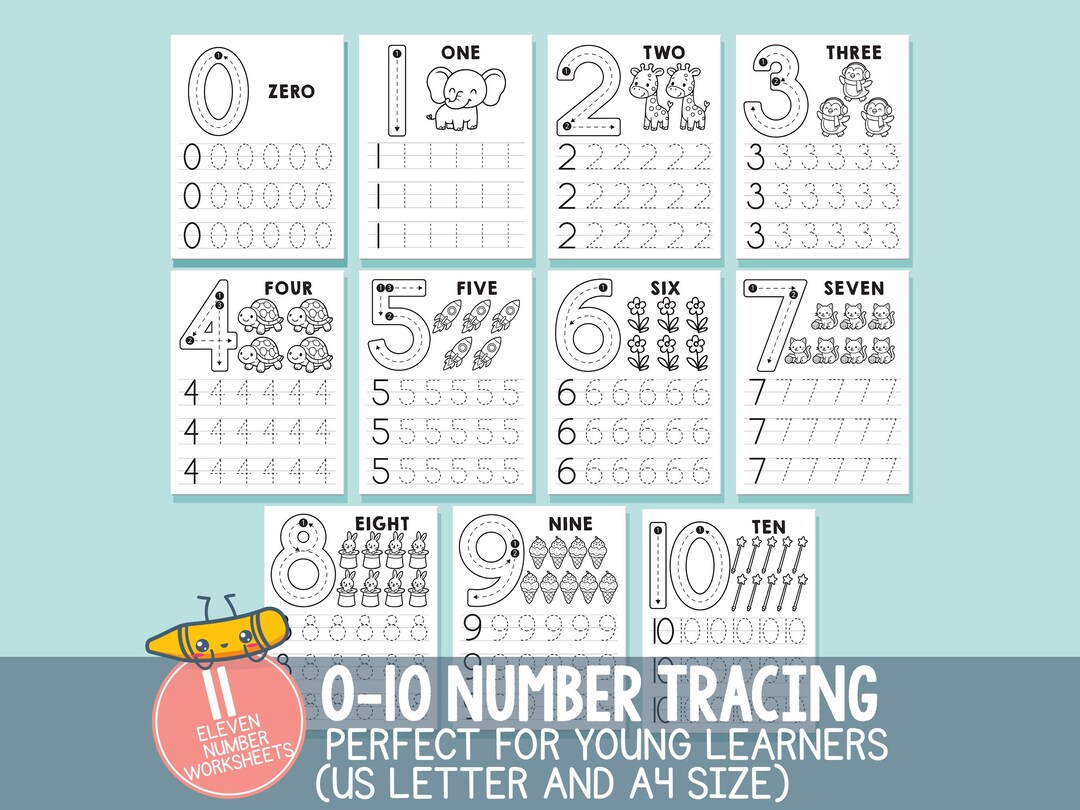 Number Tracing Sheets, Printable Number Tracing Pages, Preschool Number ...