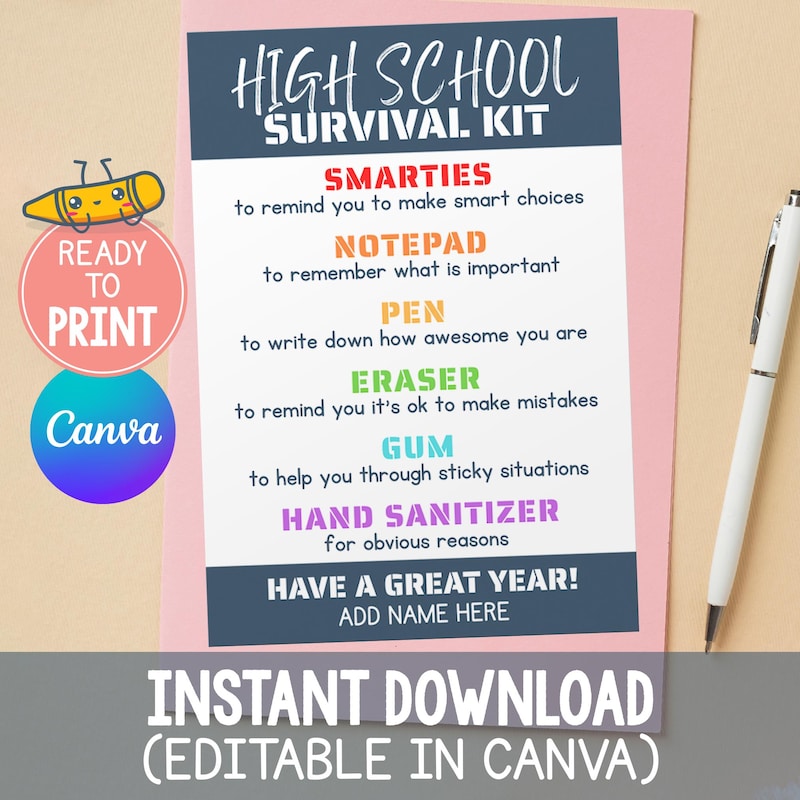 High School Survival Kit - Etsy