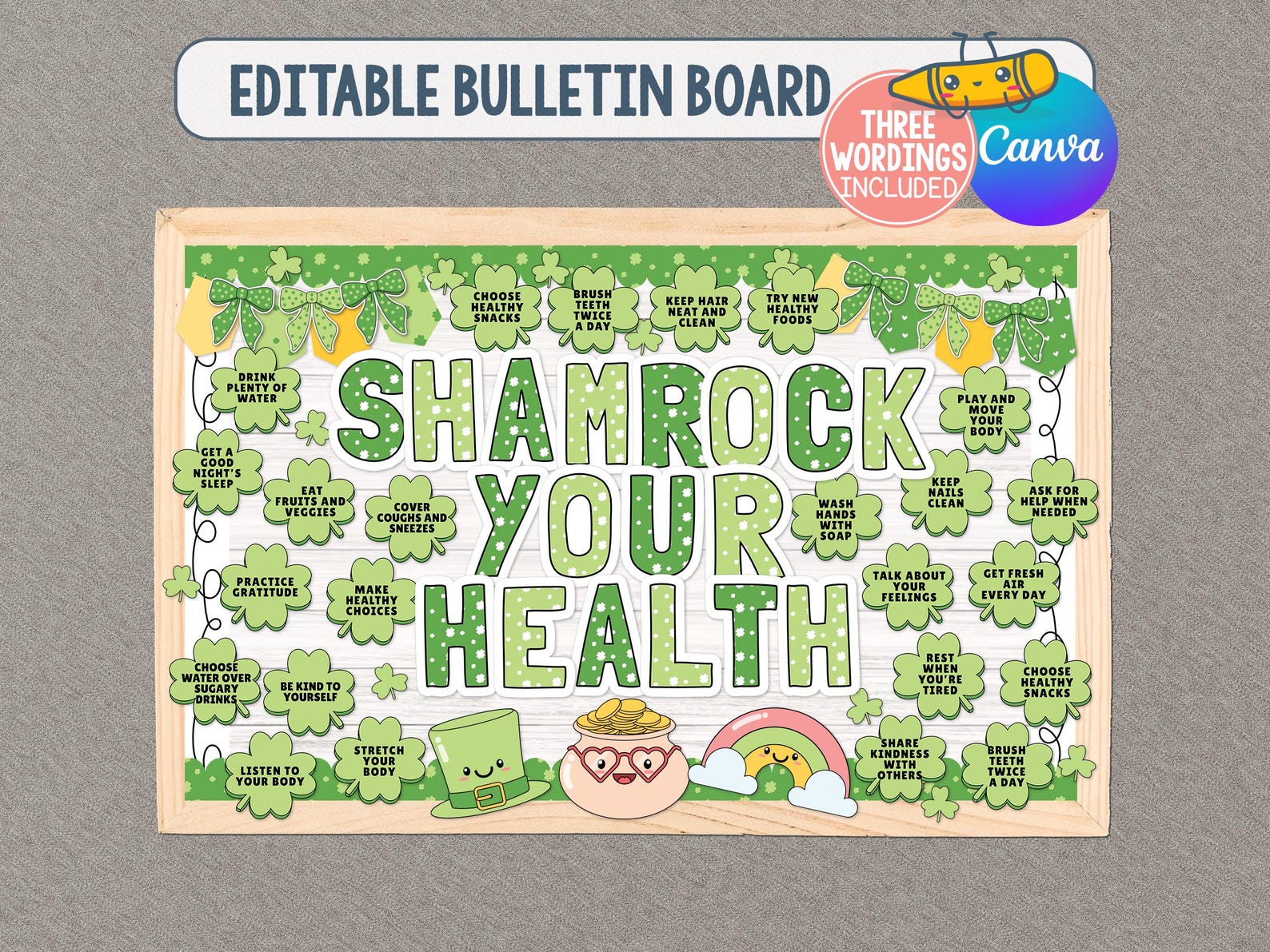 March Bulletin Board Ideas, St Patrick Healthy Habits Bulletin Board ...