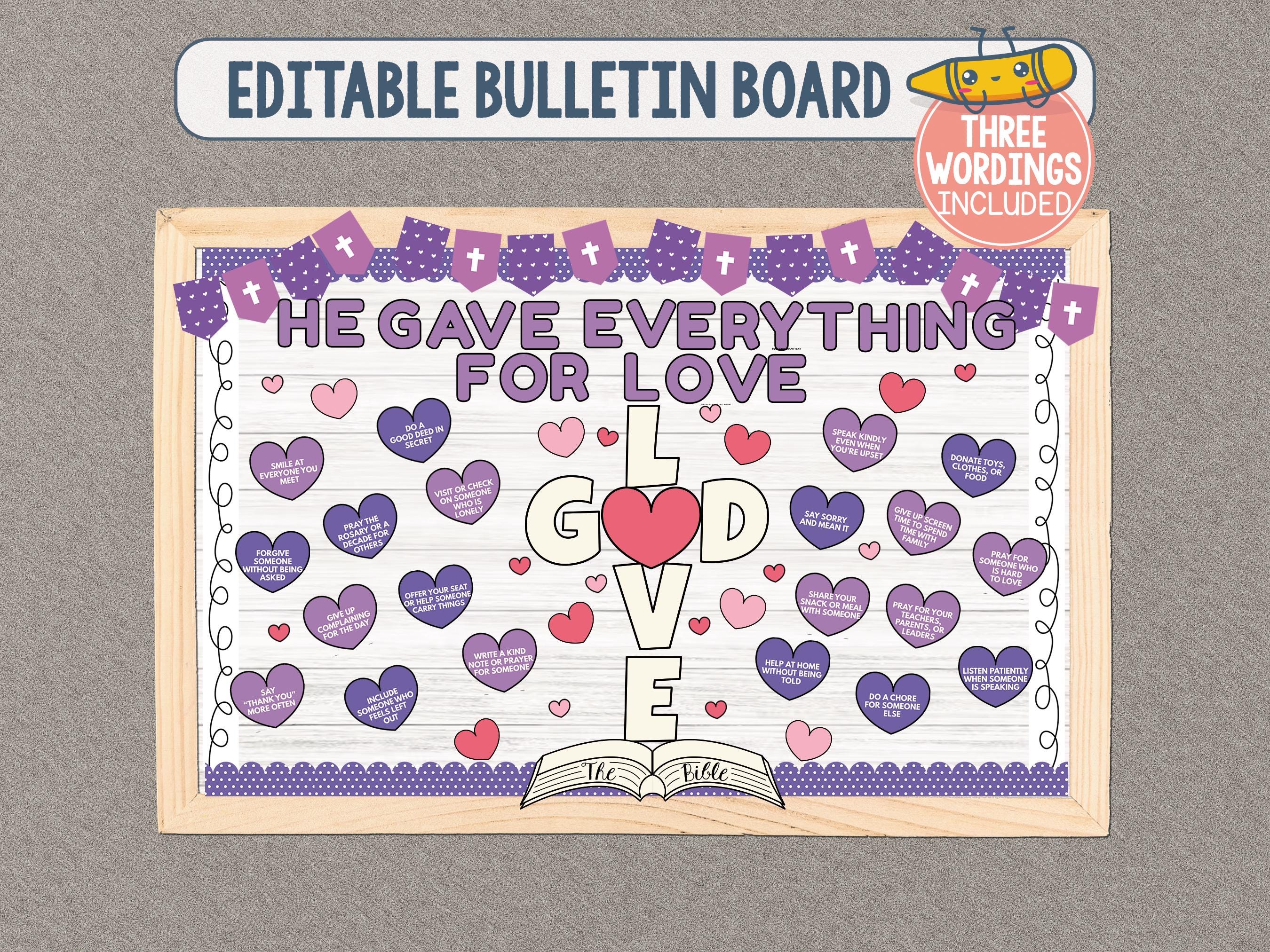 Lent Bulletin Board Ideas, Catholic Bulletin Board Set, Jesus Religious ...