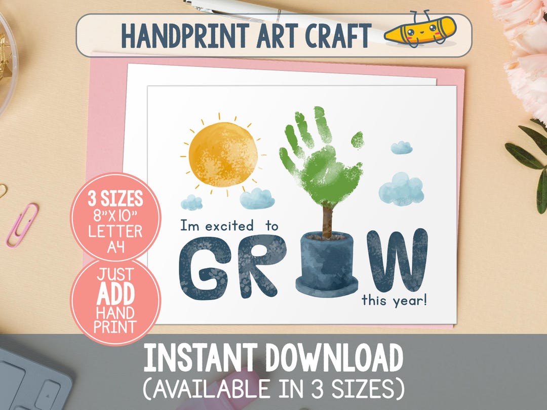Back to School Handprint Craft, Printable First Day of School Handprint ...