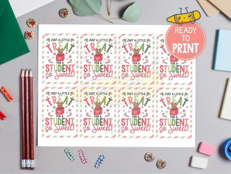 Christmas Student Gift Tag Editable, Class Christmas Treat Tag, Just a ...
