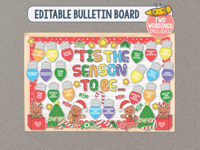Kindness Christmas Bulletin Board Kit, Tis the Season to Be Bulletin ...