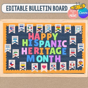 Hispanic Heritage Month Bulletin Board Kit, Printable Hispanic Heritage ...