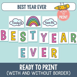Best Year Ever Back to School Bulletin Board Kit, Printable First Day ...