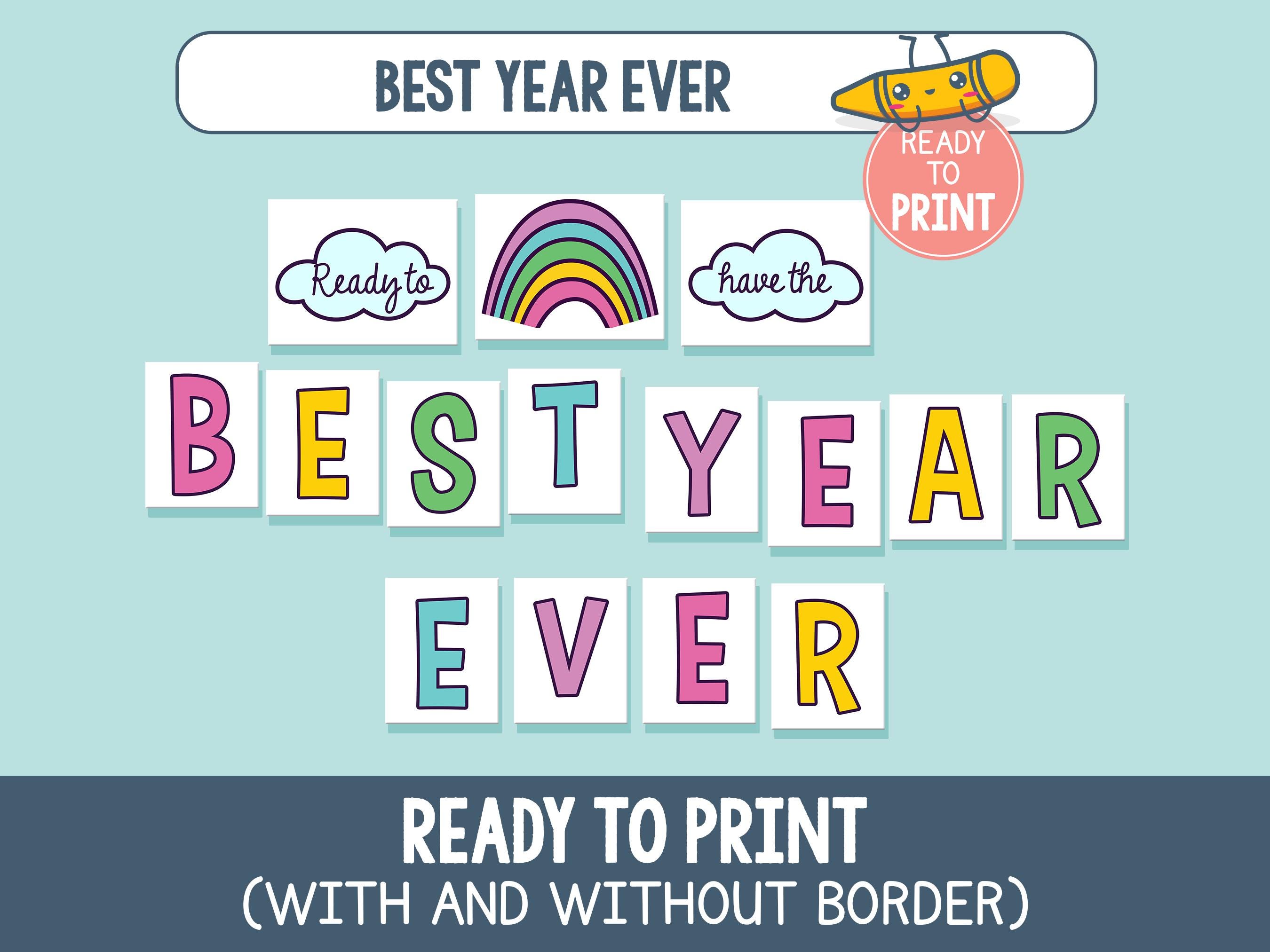 Best Year Ever Back to School Bulletin Board Kit, Printable First Day ...