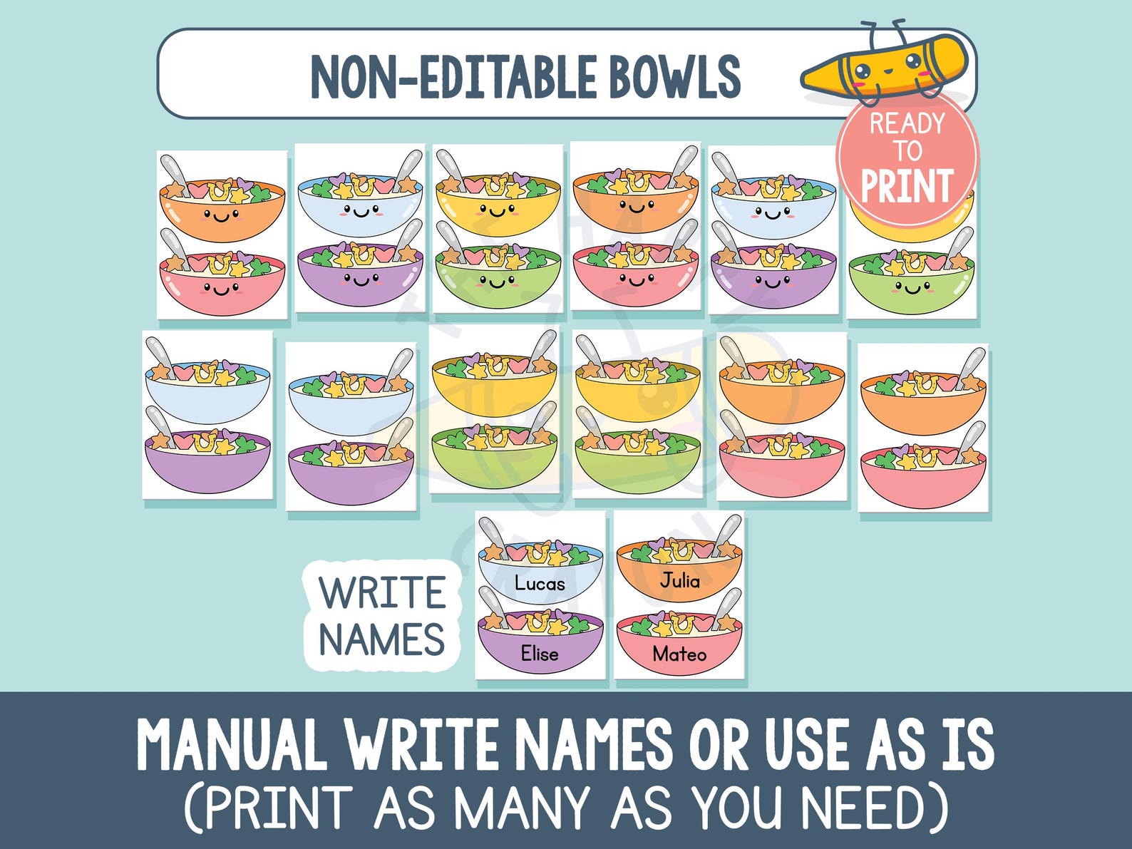 Cereal Bulletin Board Set Editable, Cereal-sly Lucky March Class Decor ...