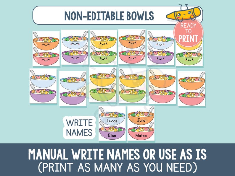 Cereal Bulletin Board Set Editable, Cereal-sly Lucky March Class Decor ...