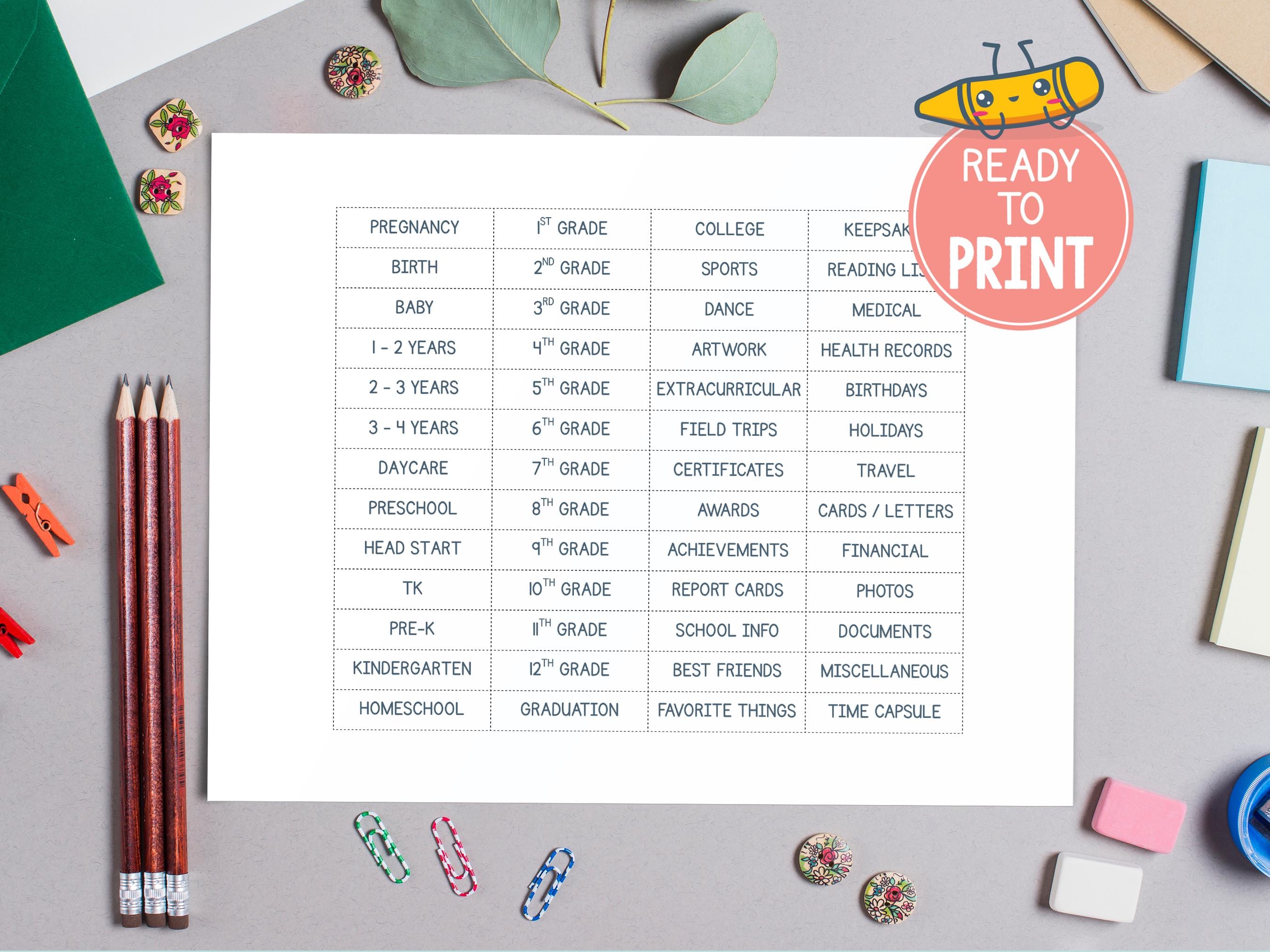 File Folder Labels Editable, Printable File Tabs, Milestone Tote Labels ...