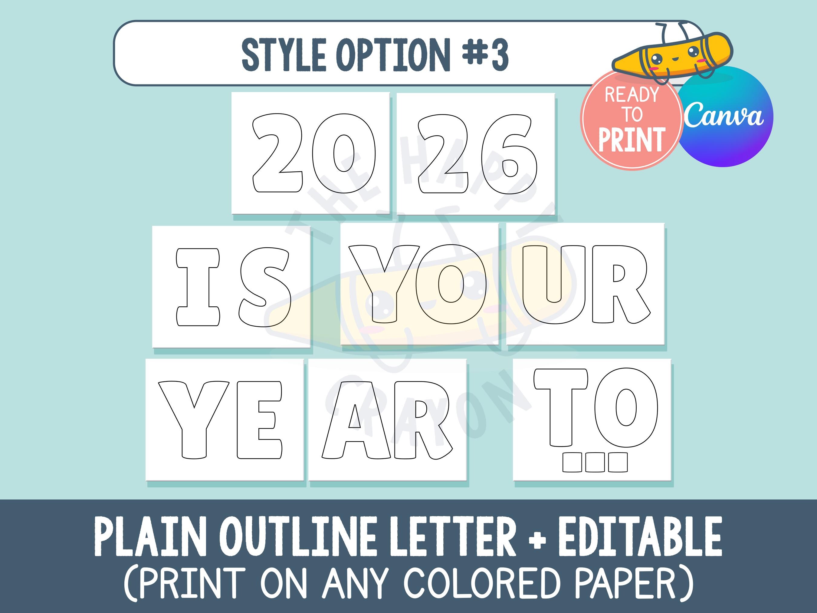 New Year Bulletin Board Kit, January Bulletin Board Ideas, Editable New ...