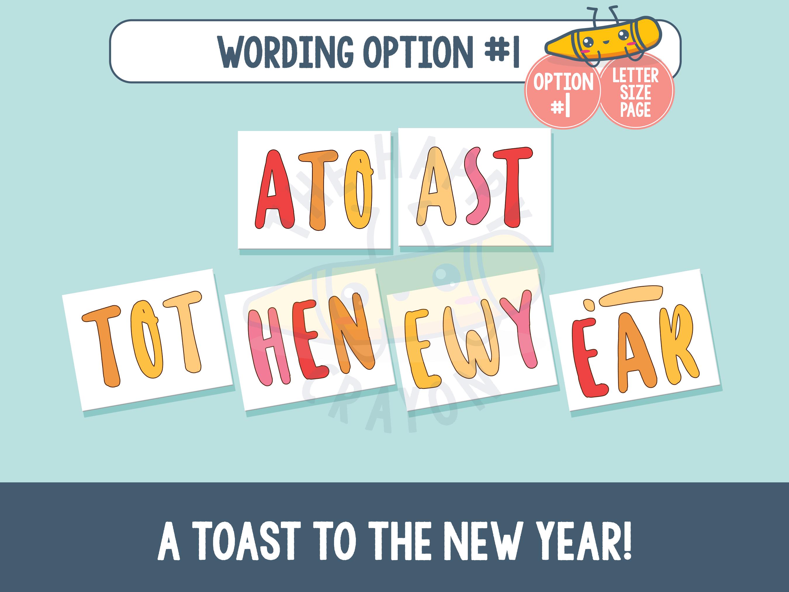New Year Bulletin Board Ideas, January Classroom Door Sign, A Toast to ...