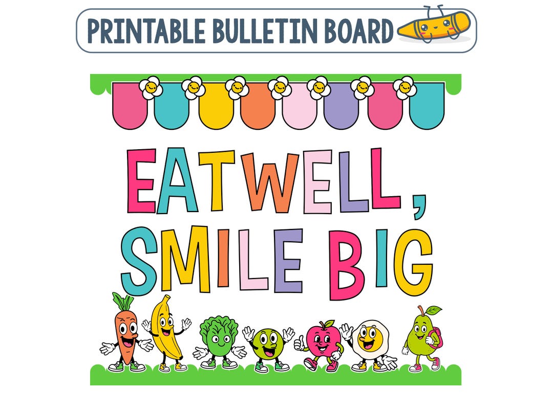 Cafeteria Bulletin Board Kits, Printable Lunchroom Back to School Decor ...