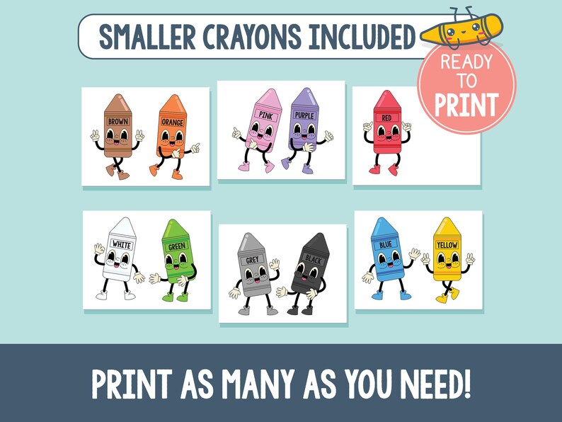 Crayon Bulletin Board Ideas, Printable Crayon Posters, Teacher Color ...