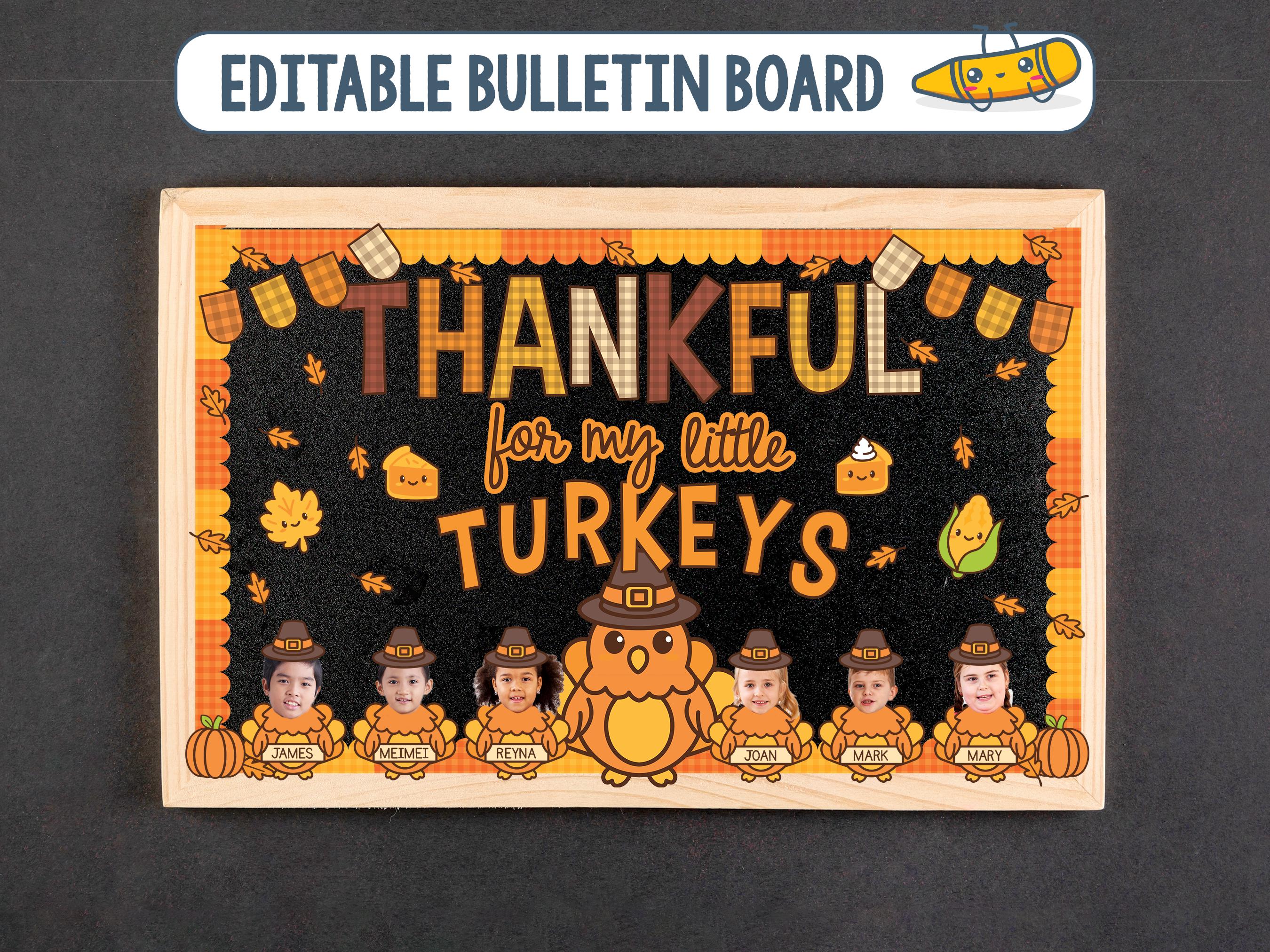 Editable Thanksgiving Bulletin Board Ideas, Thankful Bulletin Board Set ...