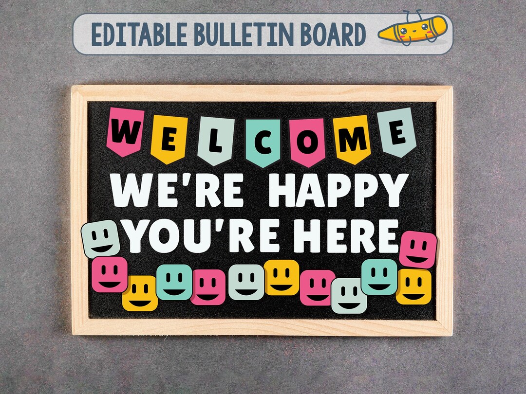Welcome Back to School Bulletin Board, Editable Bulletin Board Ideas ...