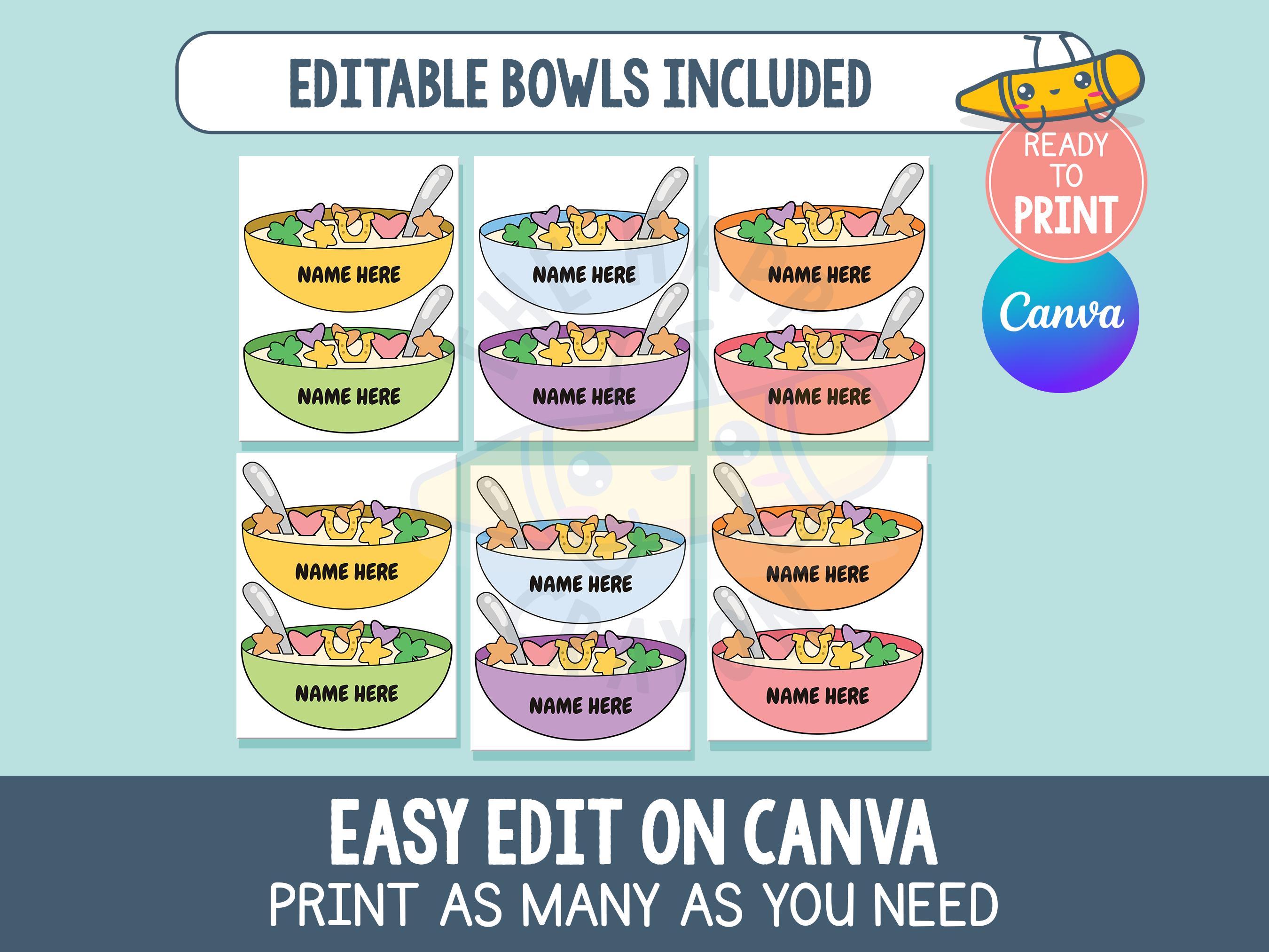 Cereal Bulletin Board Set Editable, Cereal-sly Lucky March Class Decor ...