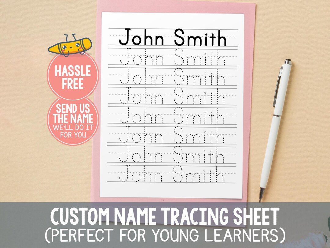 Custom Name Tracing Sheet, Printable Name Page, Kids Name Practice ...