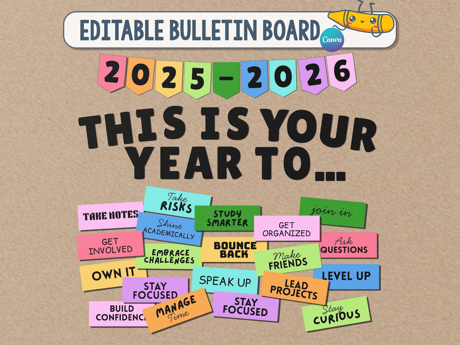Editable Back to School Board Bulletin Board Set, This is Your Year ...