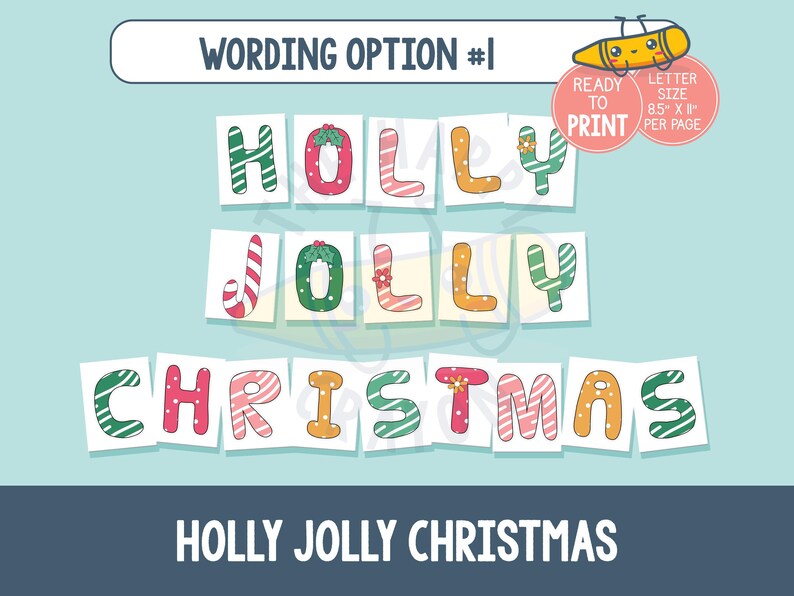 Holly Jolly Christmas Bulletin Board Kit Printable, Groovy Bulletin ...