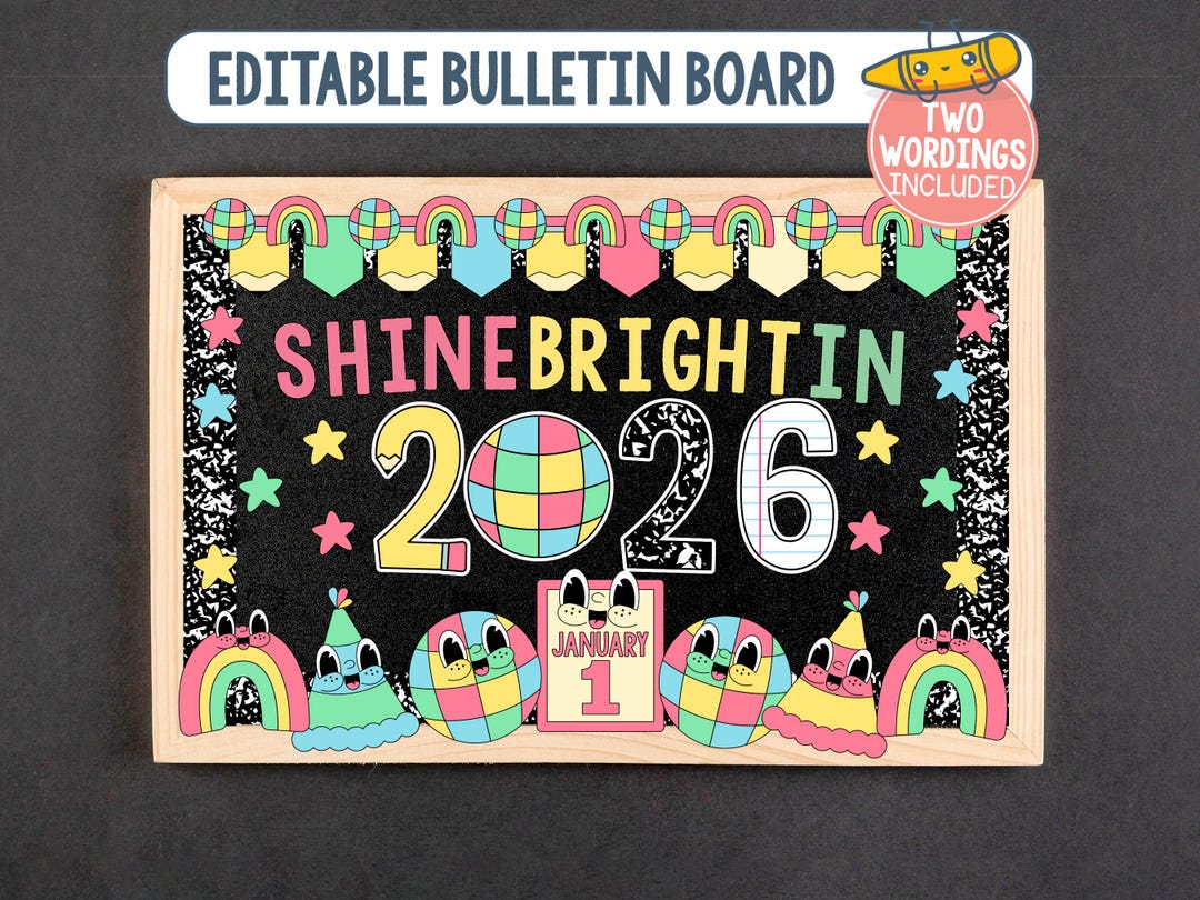 New Year Bulletin Board Set, Printable January Bulletin Board Ideas ...