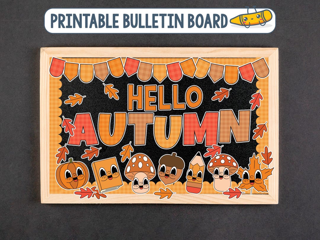 Hello Autumn Bulletin Board Kit, Autumn Bulletin Board Set, Hello Fall ...