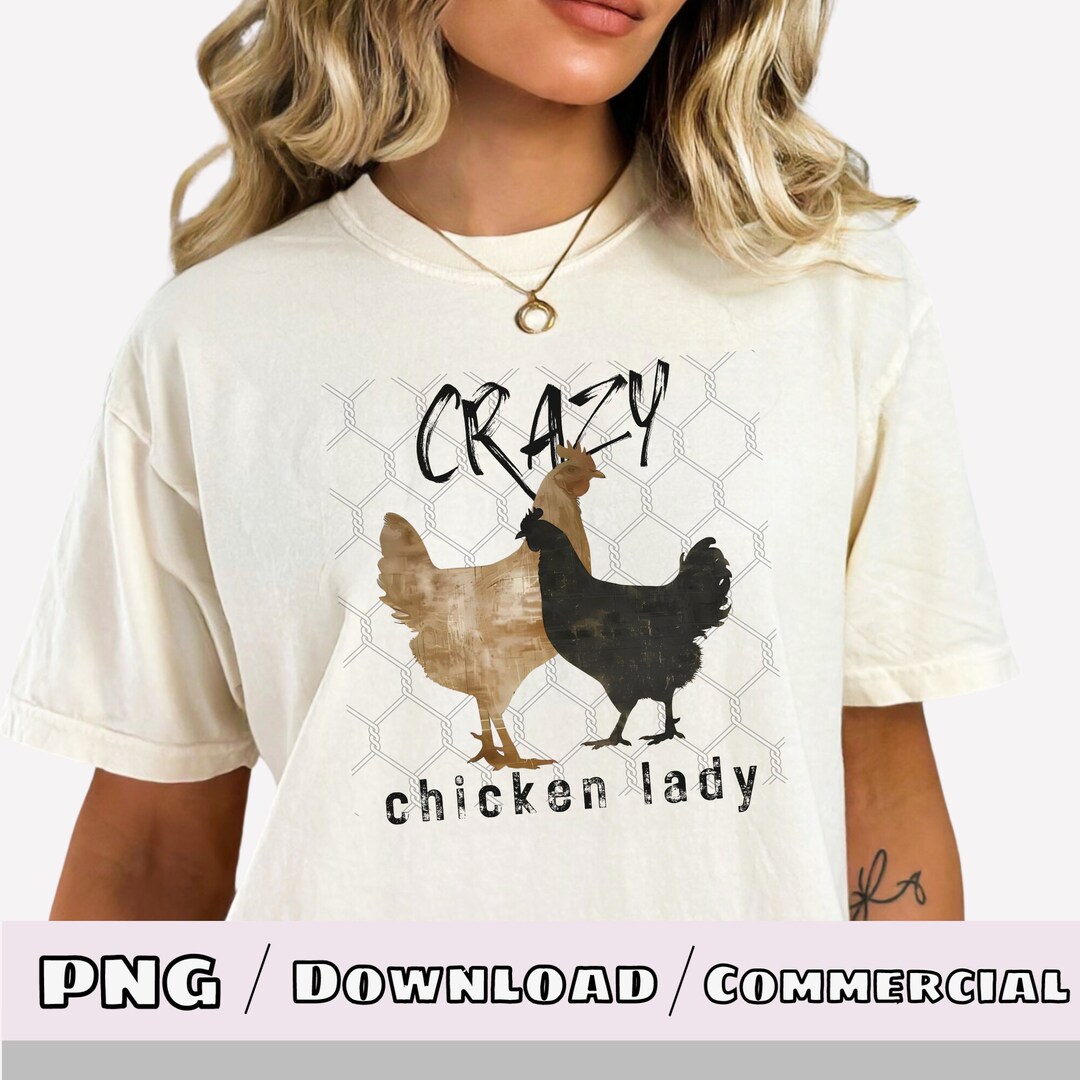 Crazy Huhn Lady PNG Bauernhof PNG Vintage Huhn Sublimation Frühling ...