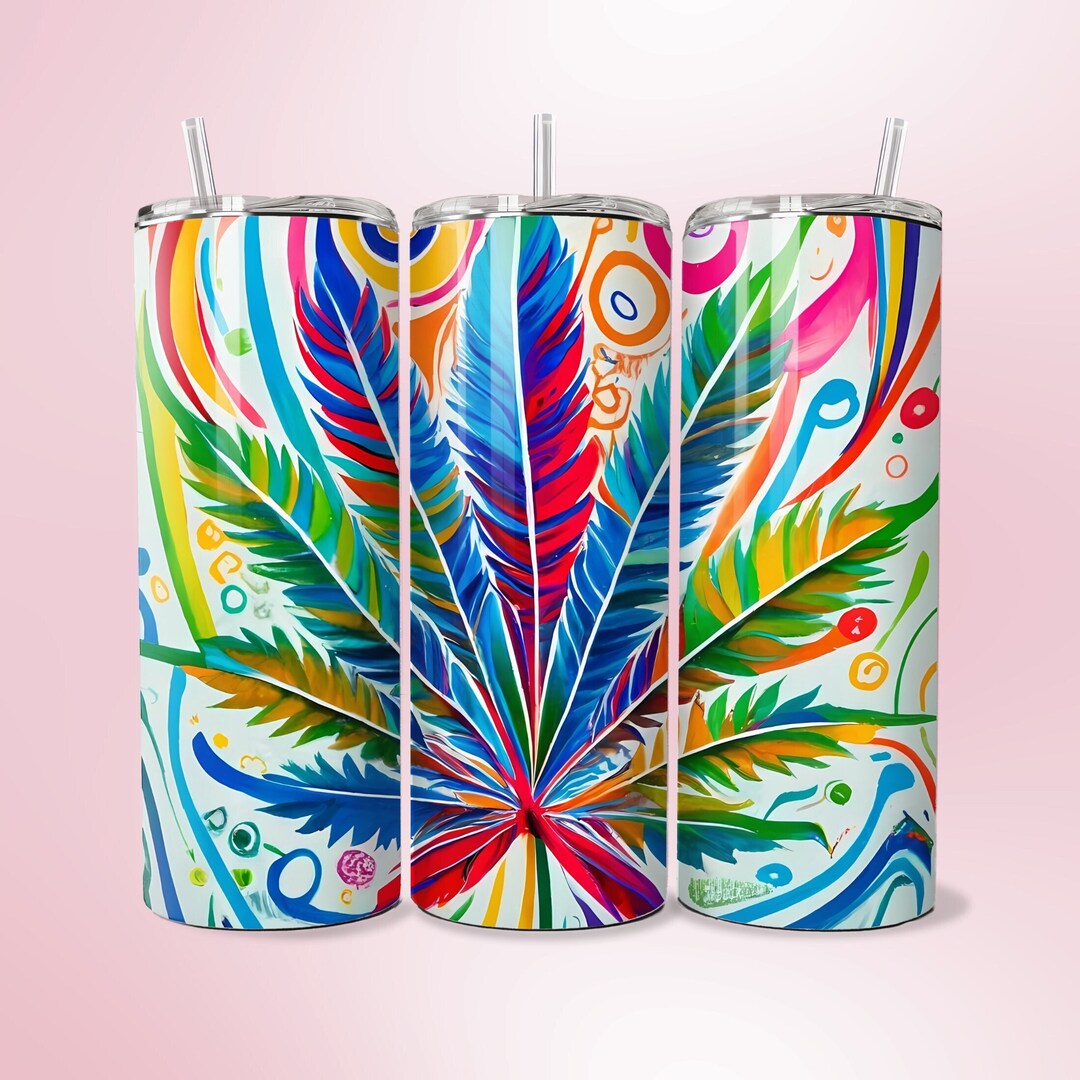 Colorful Weed Tumbler Wrap PNG 420 Marijuana Tumbler Wrap Sublimation ...