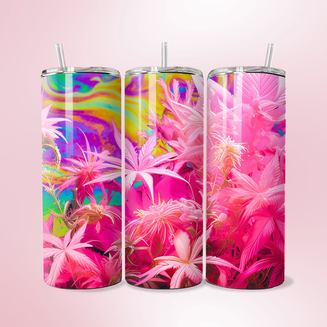 Weed Tumbler Wrap PNG Marijuana Pink Cannabis Leaves PNG Tumbler Wrap ...