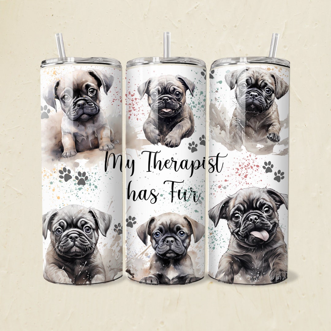 Pug Tumbler Wrap PNG 20oz Skinny Tumbler Sublimation Design Digital PNG ...