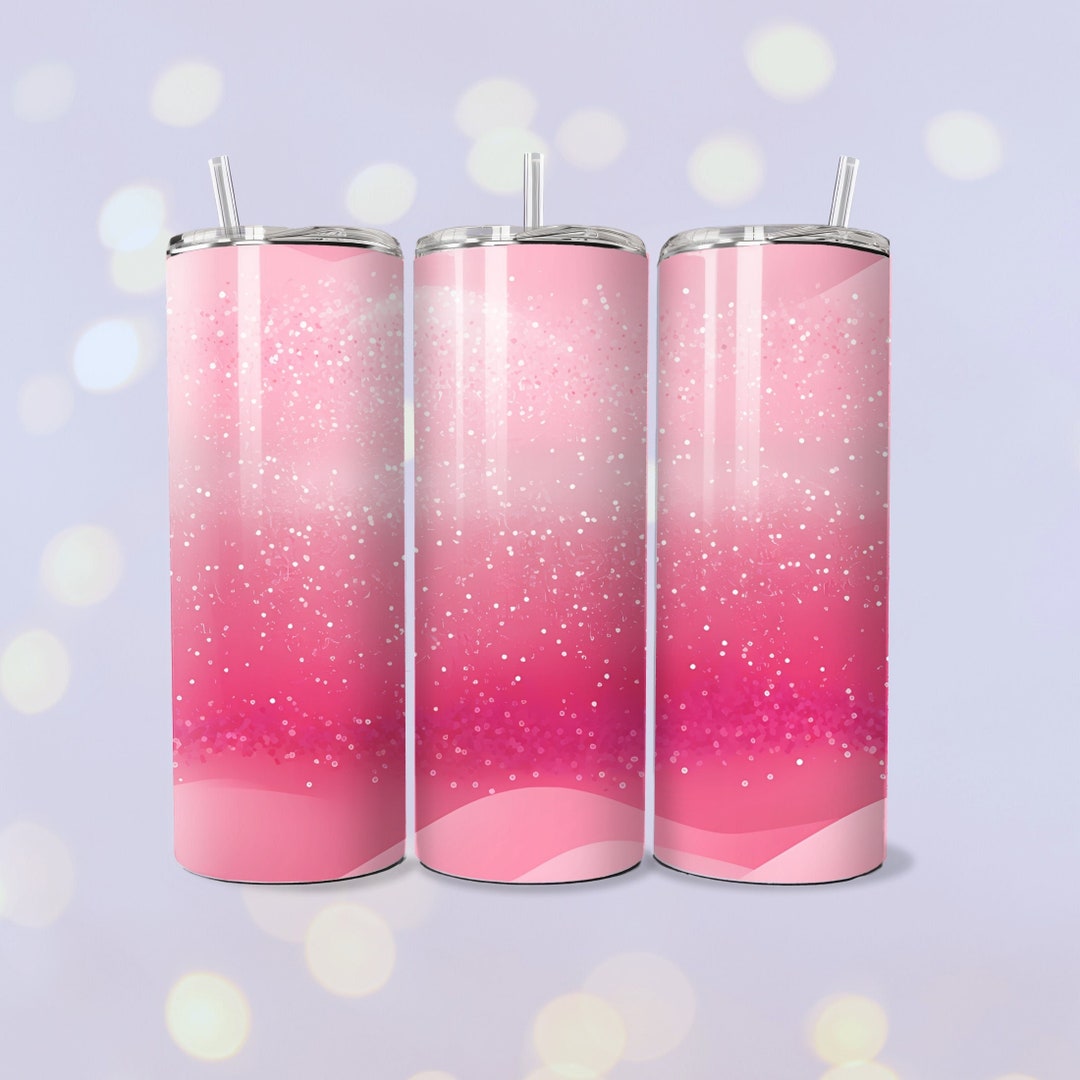 Pink Sparkle Tumbler Wrap PNG 20oz Straight Skinny Tumbler Digital ...