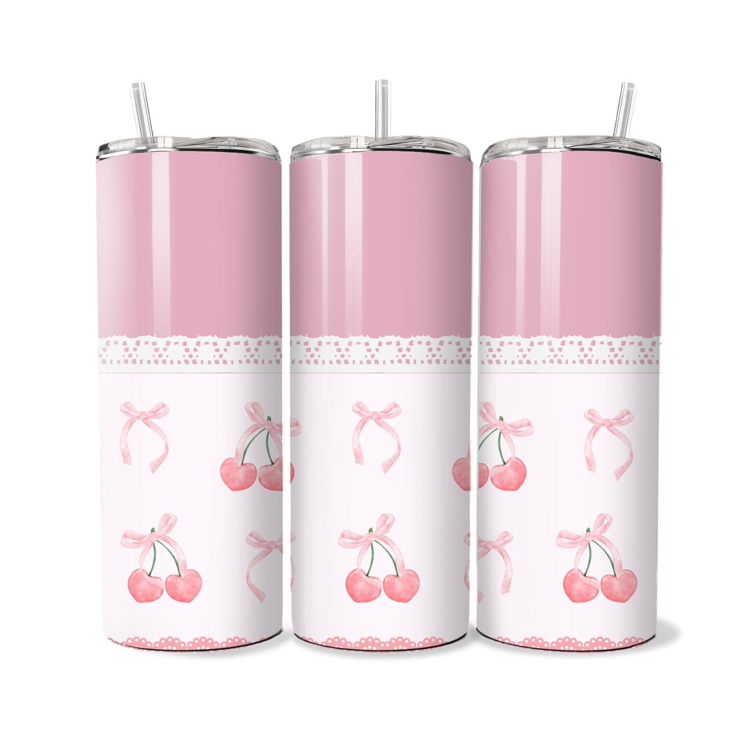 Kokette Kirsche Tumbler Wrap Trendy Bogen PNG 20 Unzen Skinny Tumbler Vorlage Sublimation Sommer ...