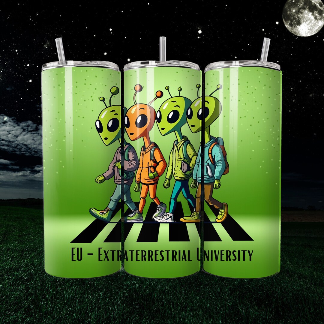 Alien Tumbler Wrap Extraterrestrial PNG 20oz Skinny Tumbler Wrap Funny ...