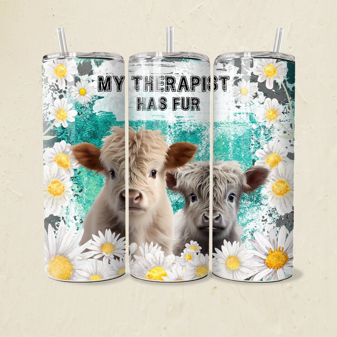 Baby Highland Cow Tumbler Wrap Cute Cow PNG 20oz Skinny Tumbler Wrap ...