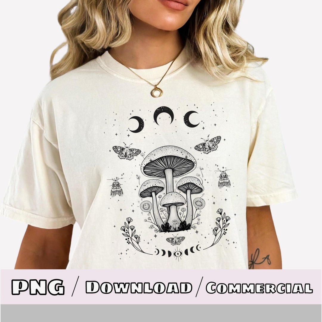 Crystal Moon Phase PNG Fairycore Mushroom Transparent Digital Download ...