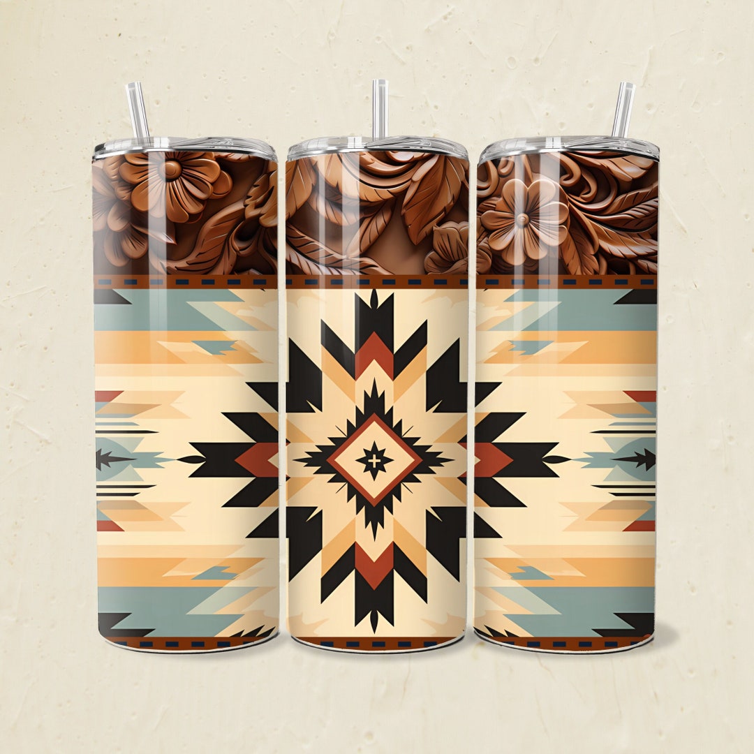 3D Native American Tumbler Wrap Southwest PNG 20oz Straight Skinny ...