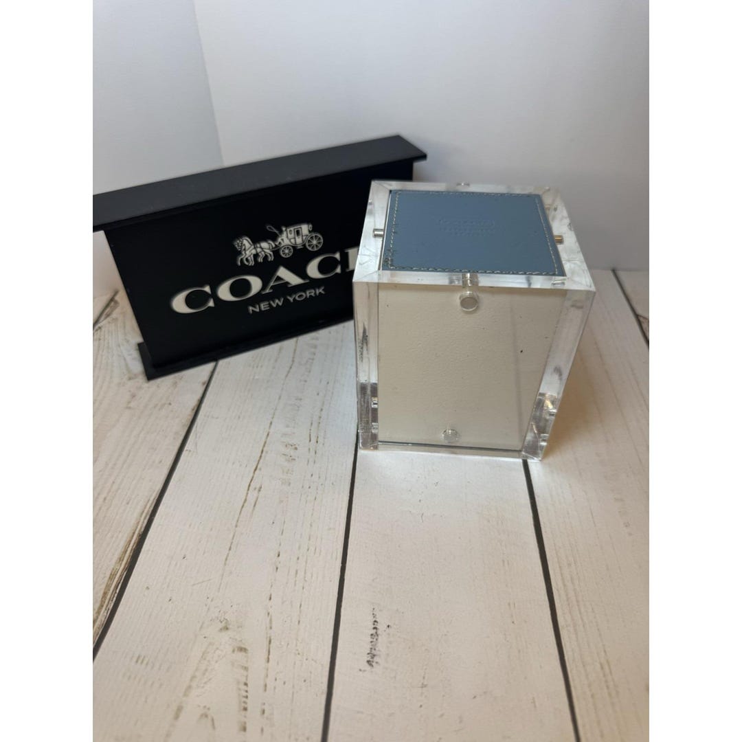 Vintage Coach Cube Acrylic & Leather Magnetic Picture Frame 4 3X4 ...