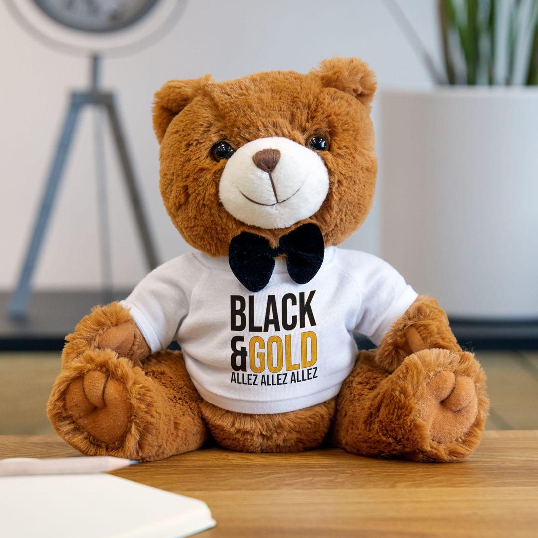 Black & Gold Wasps Supporter's Teddy Bear With T-shirt | Plush Bear - Etsy