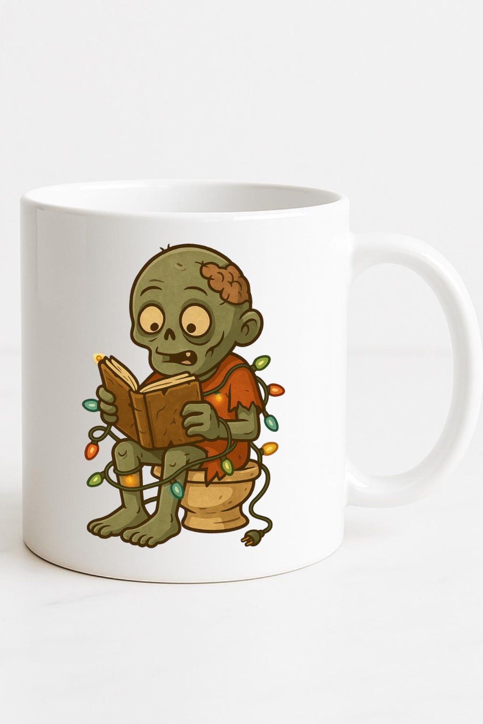 Funny Zombie Christmas Mug – Cute Undead Holiday Coffee Cup for Book ...