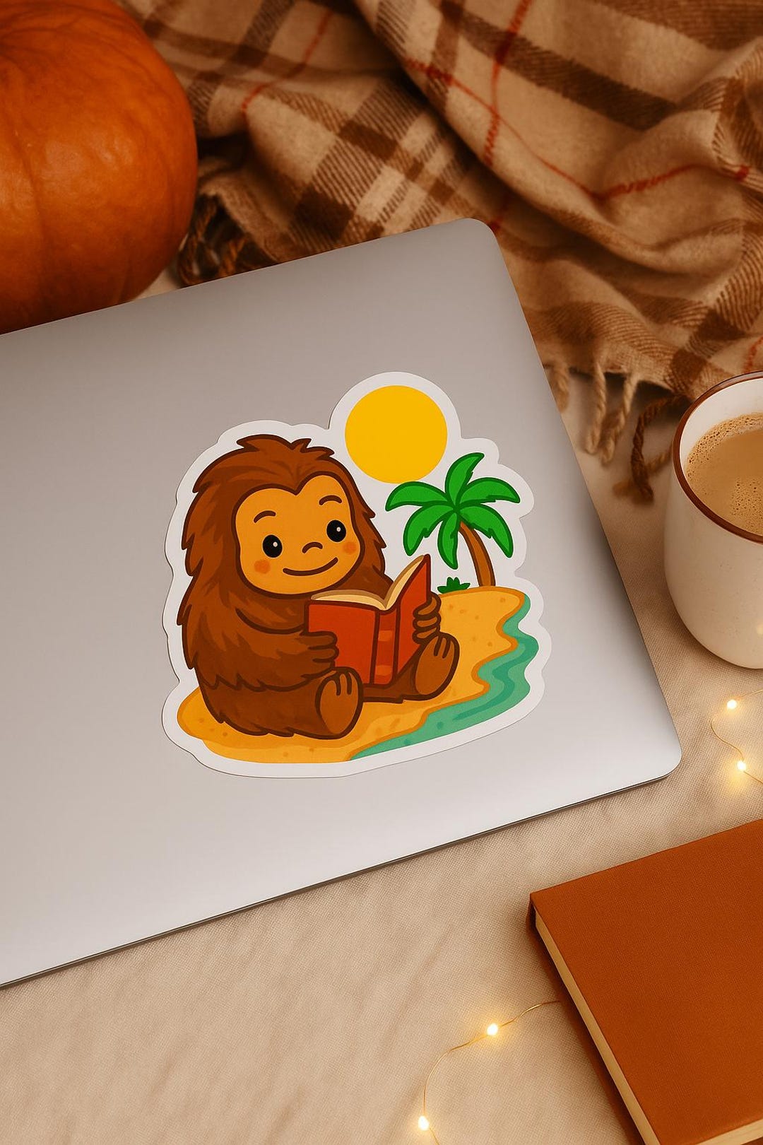 Reading Sasquatch Sticker: Bigfoot Beach Book Lover Vinyl Decal - Etsy