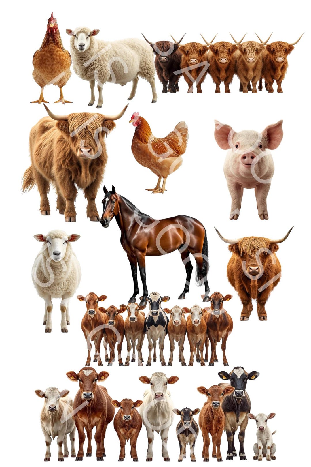 Real Farm Animals PNG, Digital Downloads, Cricut Designs Svg, Farm ...