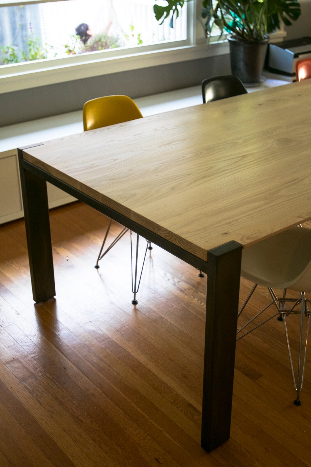 Ash Beveled Profile 'hudson' Dining Table, Steel Frame, Custom shipping ...